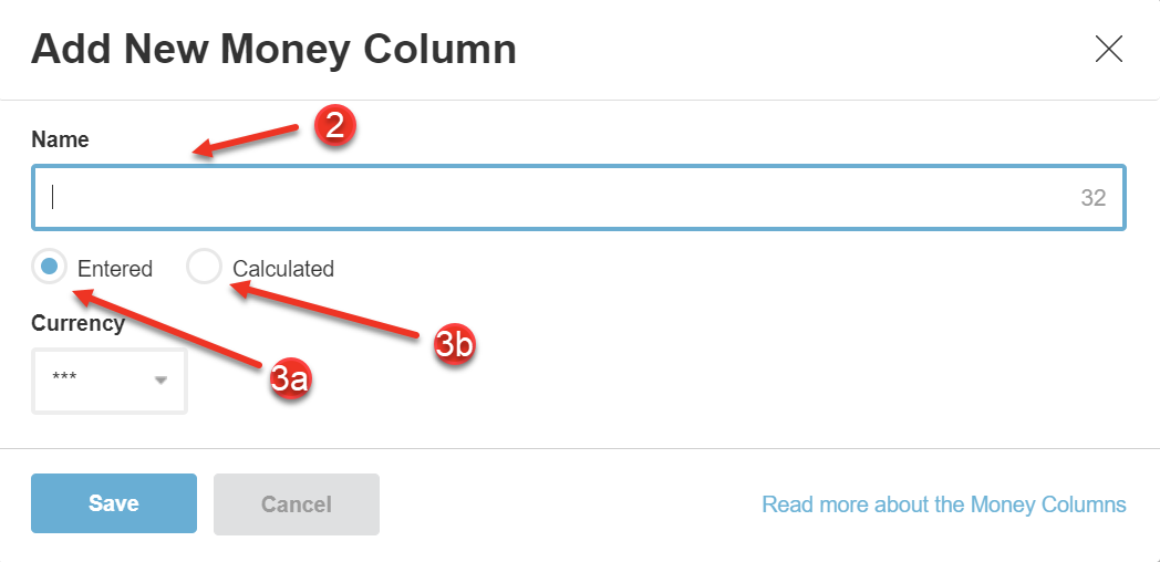 Manage Custom Money Columns